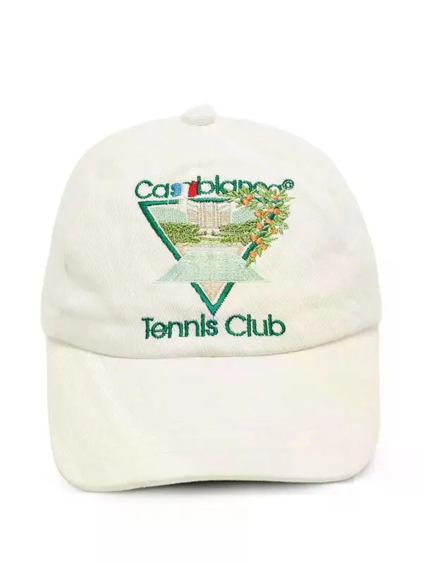 Casablanca Tennis Club Embroidered Cap - Neutrals