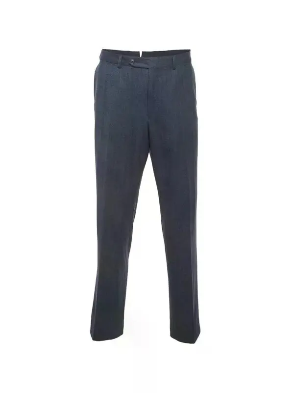 Ermenegildo Zegna Mila Herringbone Wool Trousers - Blue