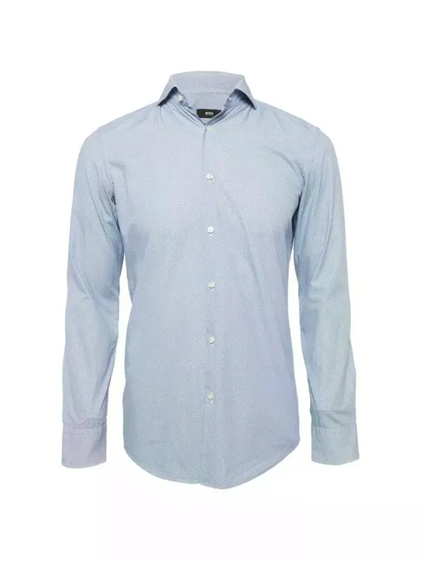 Hugo Boss Geometric-print Slim-fit Shirt - Blue