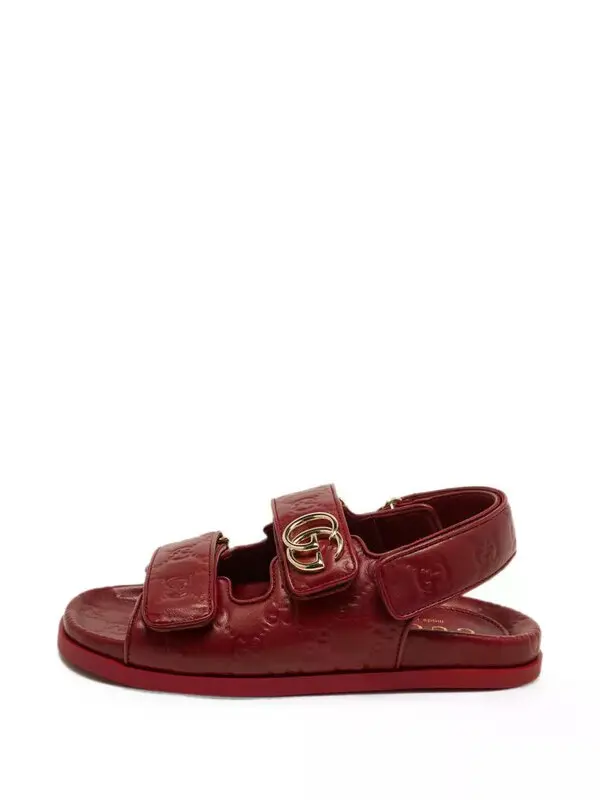 Gucci Double-g Flat Sandals - Red