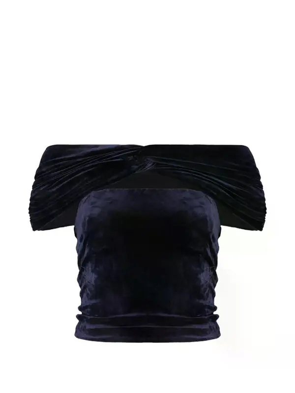 Alberta Ferretti Off-shoulder Draped Top - Blue