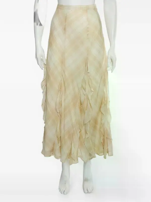 Polo Ralph Lauren Plaid Ruffle-trim Maxi Skirt