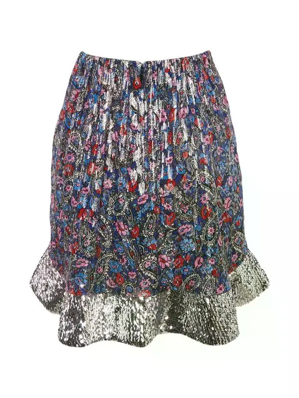 ISABEL MARANT VINTAGE Sequin-trimmed Brocade Mini Skirt