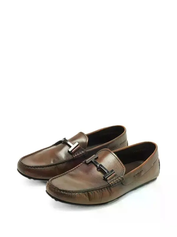 TOD'S Doppia Double-t Leather Loafers