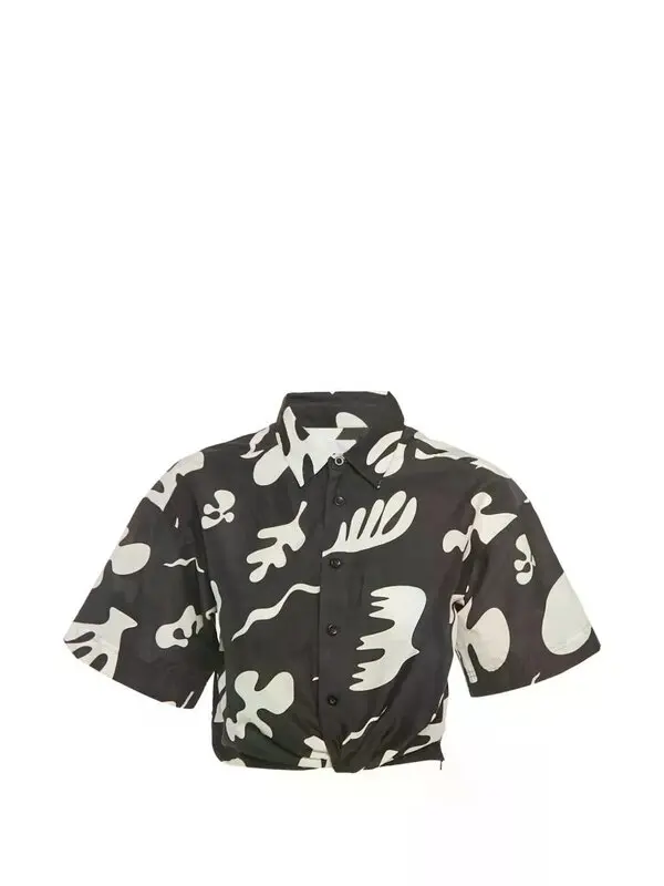 FRAME Printed Shirt With Front Twist Detail