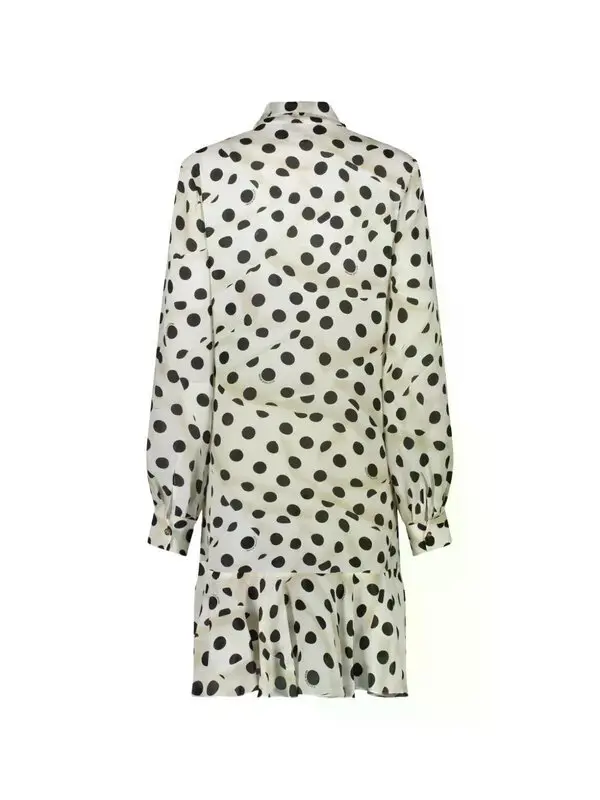 Moschino Polka Dot Ruffled Mini Dress