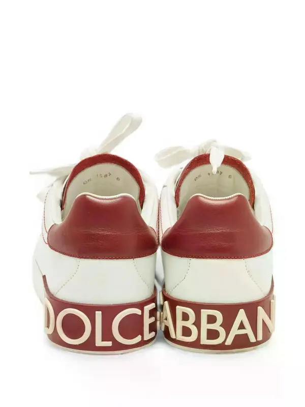 Dolce & Gabbana Portofino Lace-up Sneakers - White