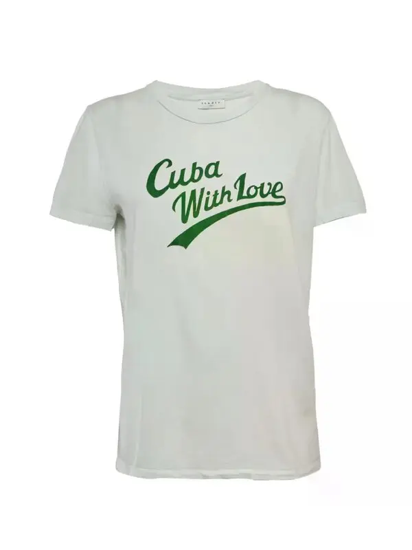 Sandro Flocked Jersey T-shirt - White