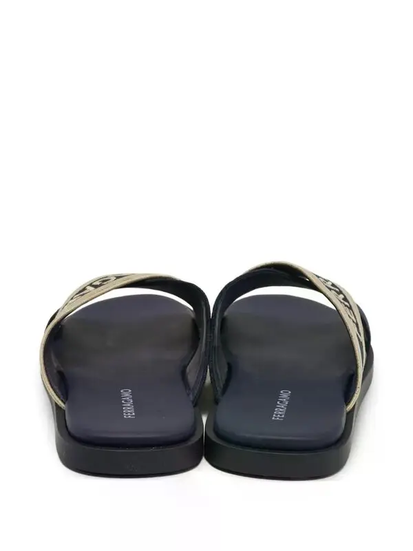 FERRAGAMO Criss-cross Canvas Sandals - Blue