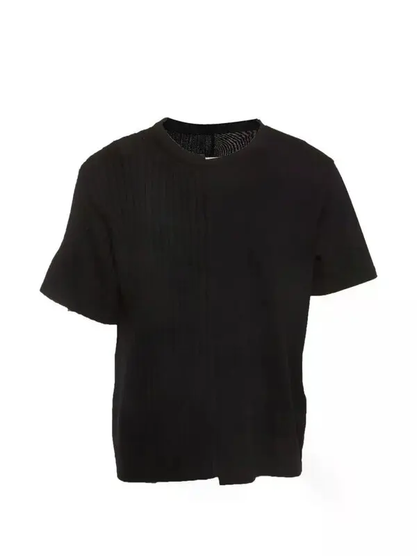 MAISON MARGIELA Ribbed-knit Short-sleeve T-shirt - Black