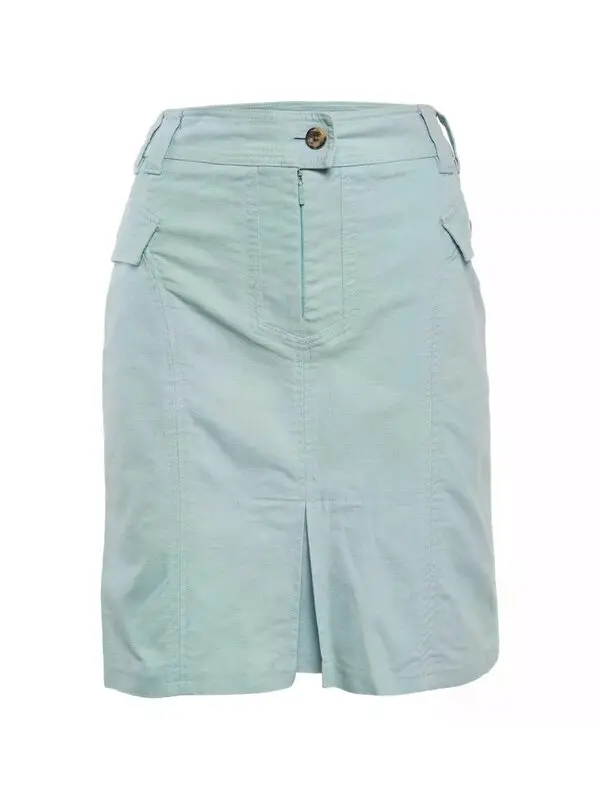 Carolina Herrera Canvas Mini Skirt With Flap Detail - Blue