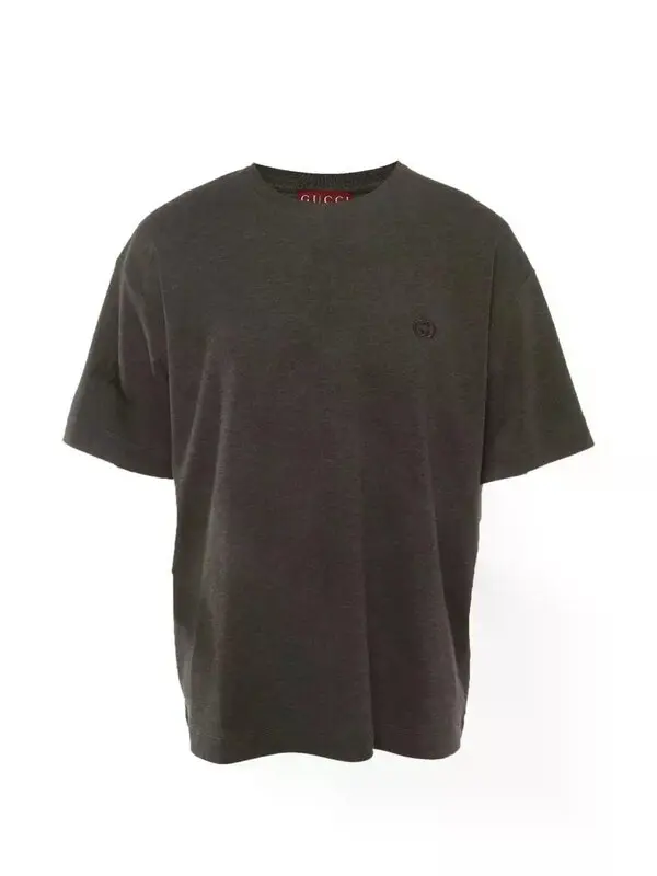Gucci Embroidered Logo Crewneck T-shirt - Grey