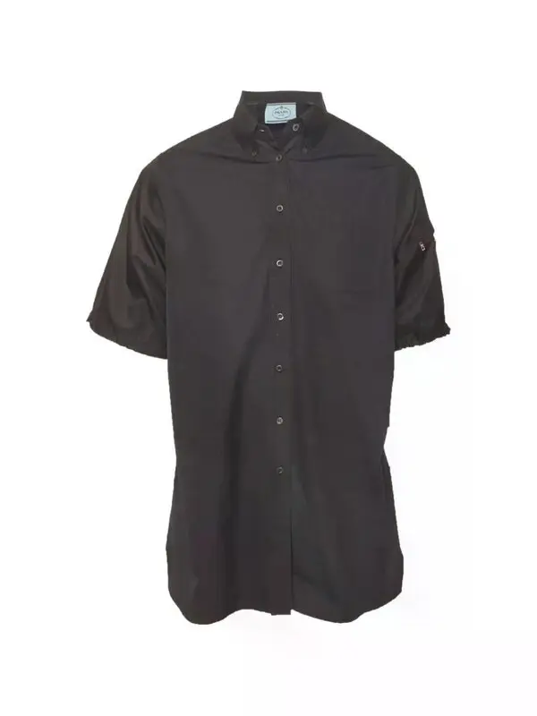 Prada Triangle Logo Short-sleeve Shirt - Black