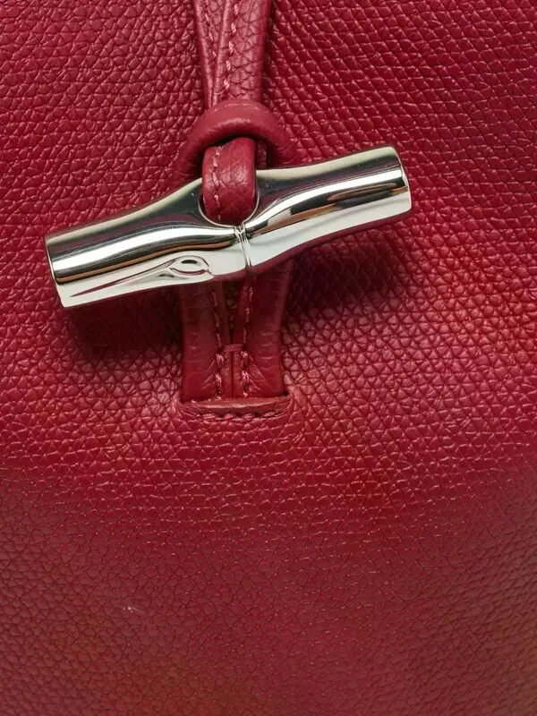 Longchamp Le Roseau Leather Tote Bag - Red