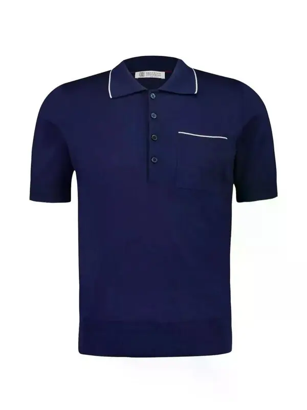 Brunello Cucinelli Contrast-trim Polo Top