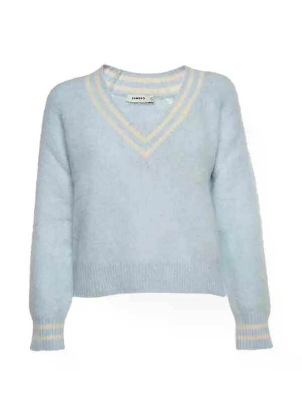 Sandro Cleo V-neck Sweater - Blue