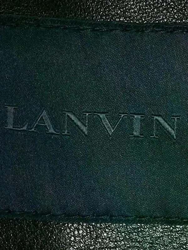 LANVIN Shearling Collar Leather Jacket
