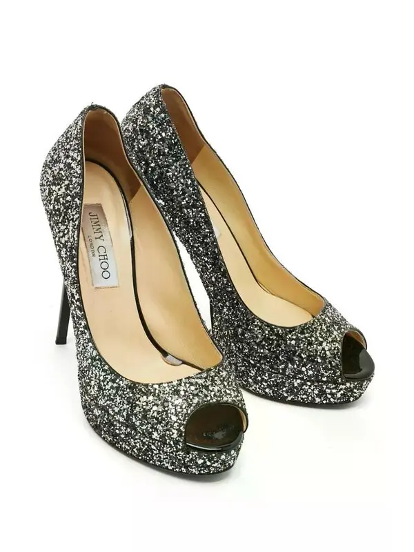 JIMMY CHOO Dahlia Peep-toe Heeled Pumps - Silver