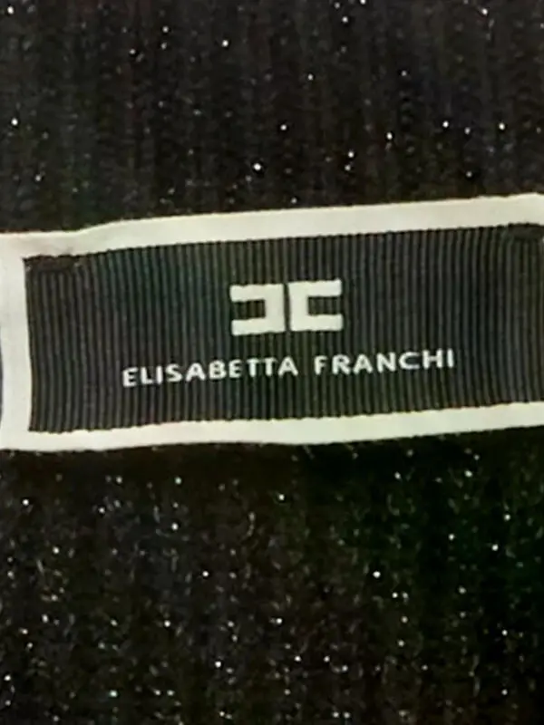 Elisabetta Franchi Rib Knit Sweatshirt With Braided Trim