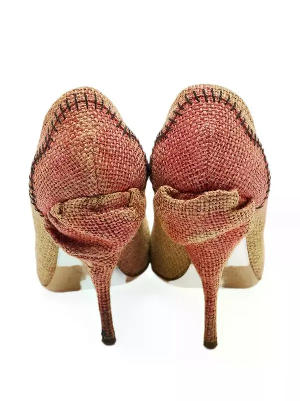 Miu Miu Beige Woven Pointed-toe Stiletto Pumps