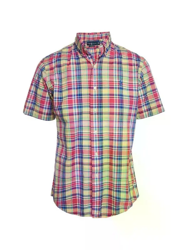 Ralph Lauren Plaid-pattern Short-sleeve Cotton Shirt - Red