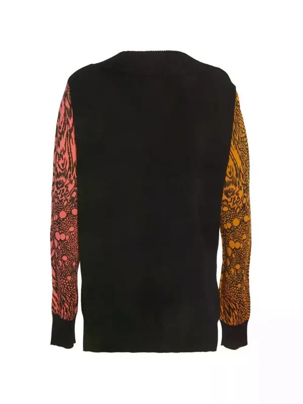 Just Cavalli Animal Pattern V-neck Sweater