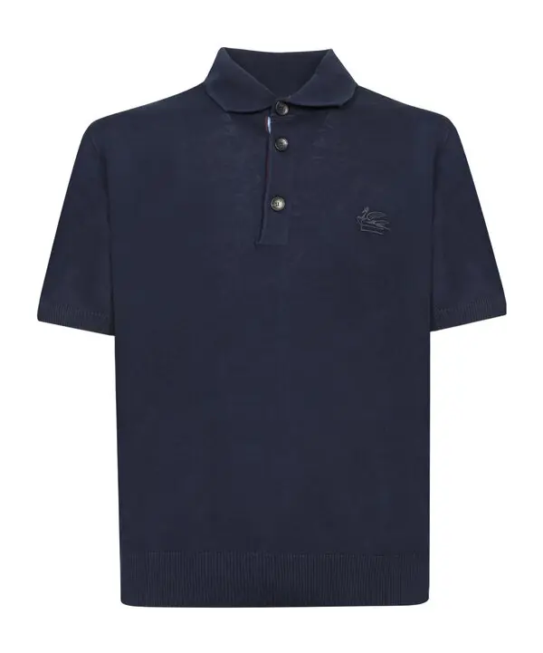Etro Pegasus Embroidered Short-sleeved Polo Shirt