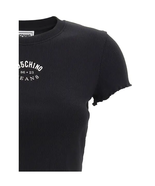 Moschino Cropped Ribbed T-shirt