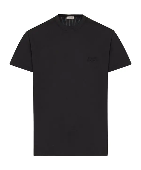 Alexander McQueen Stripe Detailed Crewneck T-shirt - Black