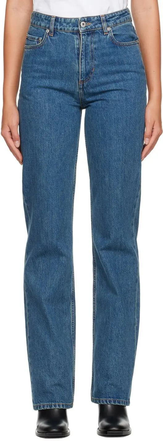 Burberry Logo Patch Straight Fit Jeans