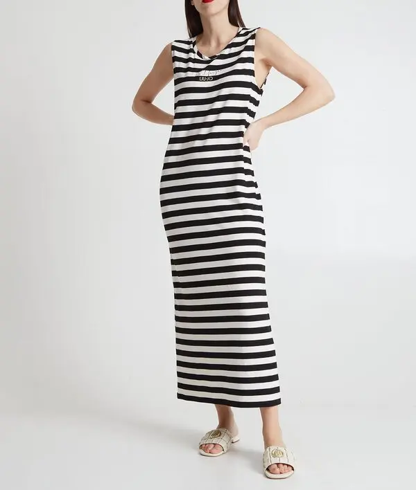 Liu Jo Striped Crewneck Sleeveless Dress