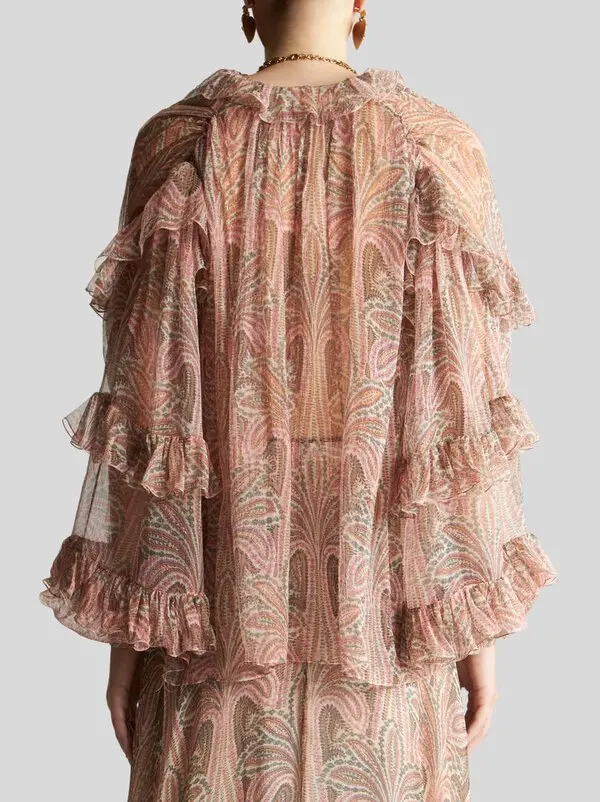 Etro Semi-sheer Ruffled Blouse