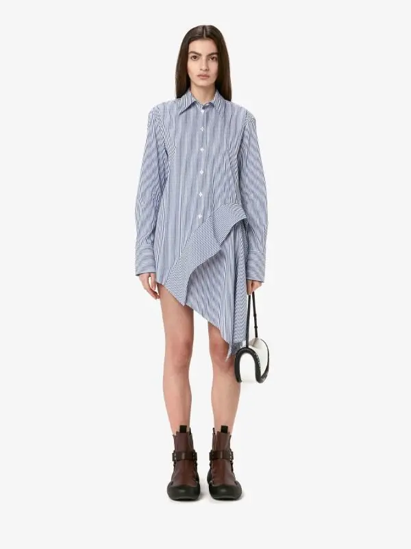 J.W.ANDERSON Striped Long-sleeved Asymmetric Draped Shirt