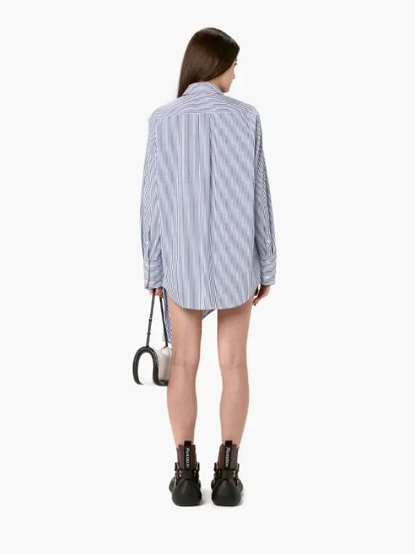 J.W.ANDERSON Striped Long-sleeved Asymmetric Draped Shirt