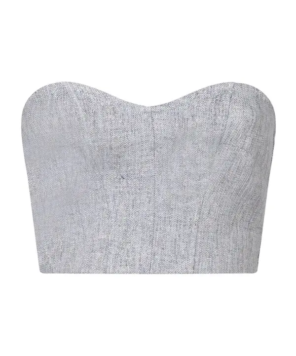 FORTE_FORTE Lurex Bustier Top - Blue