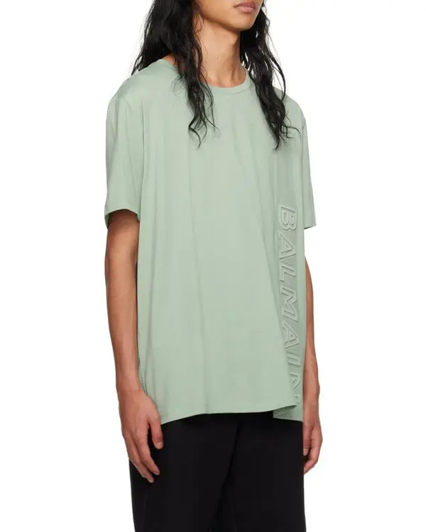 Balmain Logo Embossed Crewneck T-shirt
