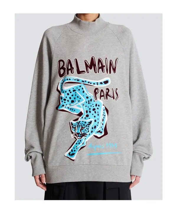 Balmain Printed Fleece Sweatshirt