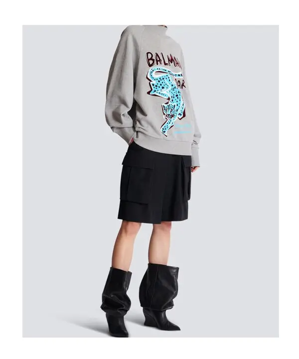 Balmain Printed Fleece Sweatshirt