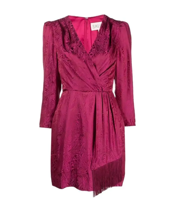 Saloni Long-sleeved V-neck Dress