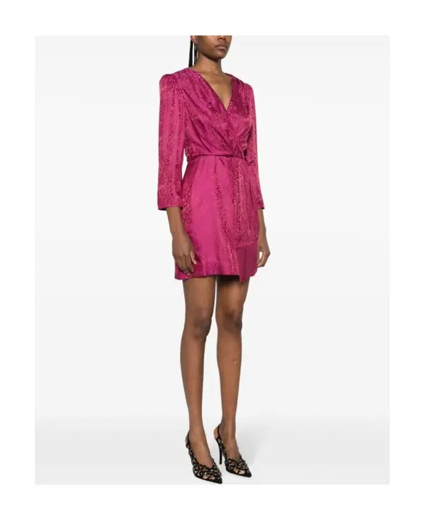Saloni Long-sleeved V-neck Dress