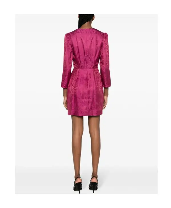 Saloni Long-sleeved V-neck Dress
