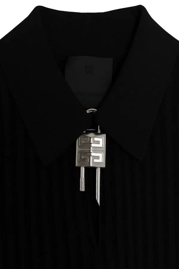 Givenchy 4g Padlock Knitted Polo Shirt