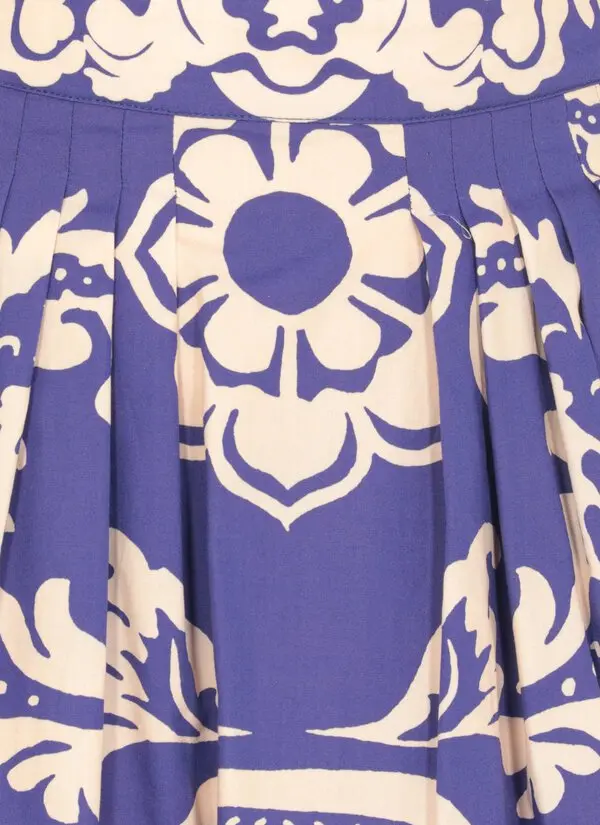 Etro Pleat Detailed Printed Midi Skirt