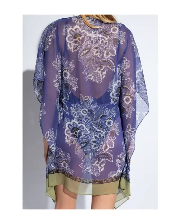 Etro Semi-sheer Floral Print Kaftan Dress