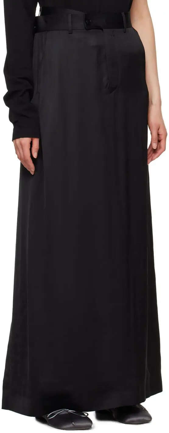 MAISON MARGIELA Rear-tiesd Satin Maxi Skirt