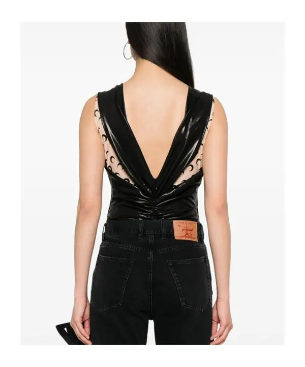 MARINE SERRE V-neck Sleeveless Bodysuit