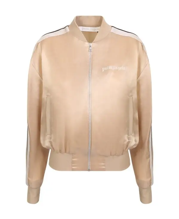Palm Angels Striped Zipped Bomber Jacket - Nude