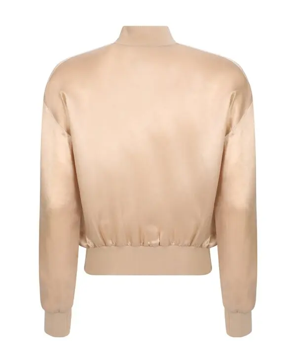Palm Angels Striped Zipped Bomber Jacket