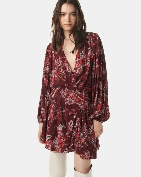 IRO PARIS Azula Printed V-neck Dress