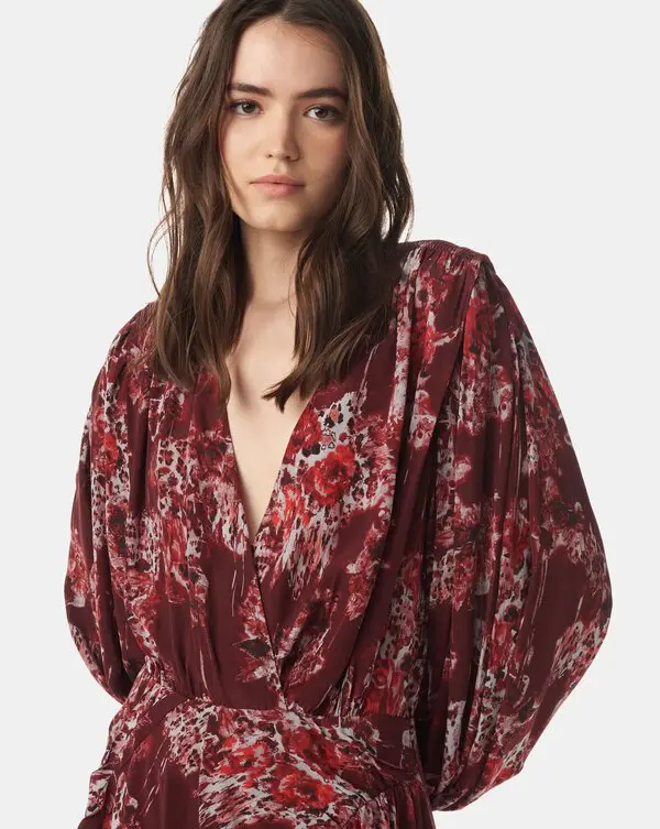 IRO PARIS Azula Printed V-neck Dress